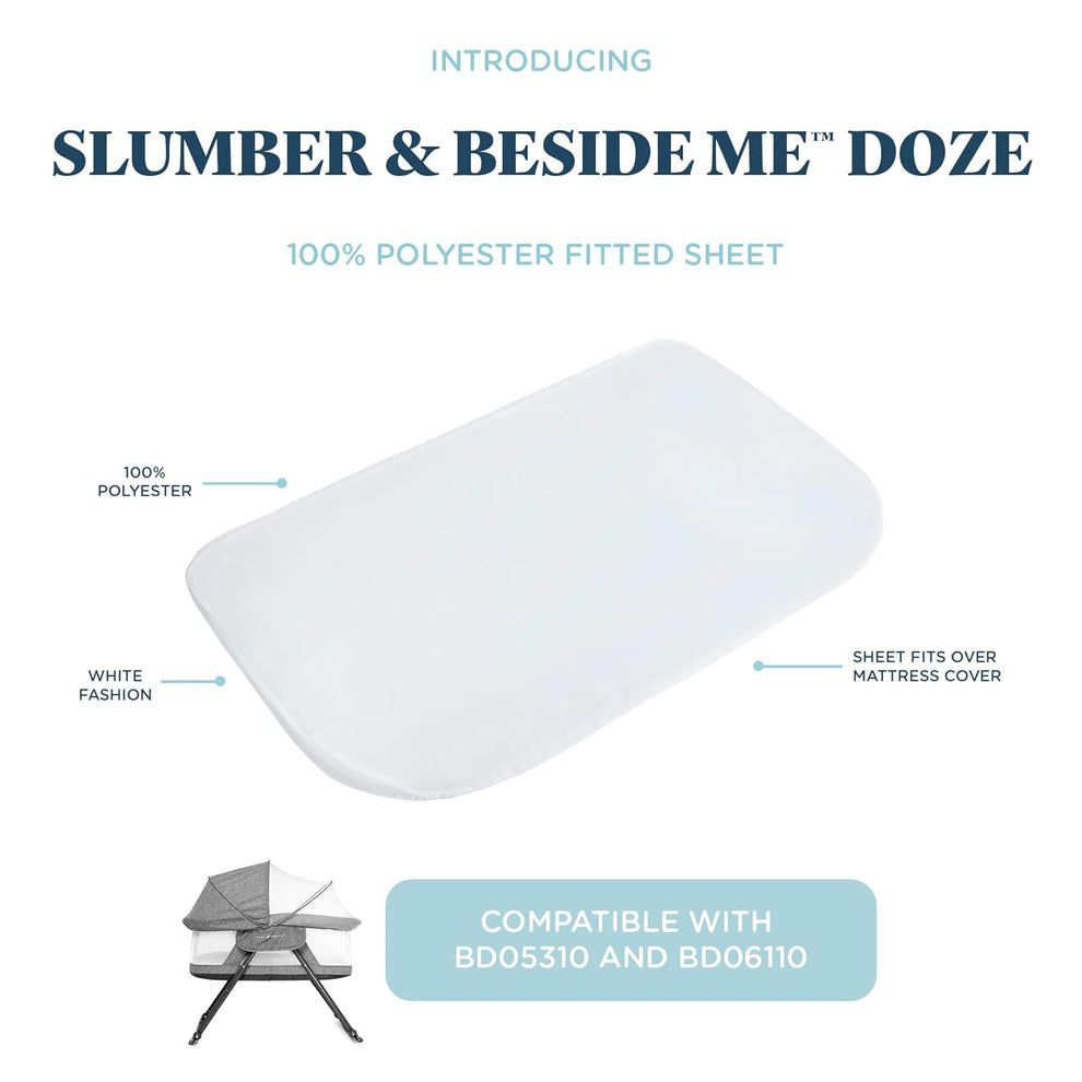 Baby Delight Slumber and Beside Me Doze Sheet (Fitted Sheet, White) – Kidsy